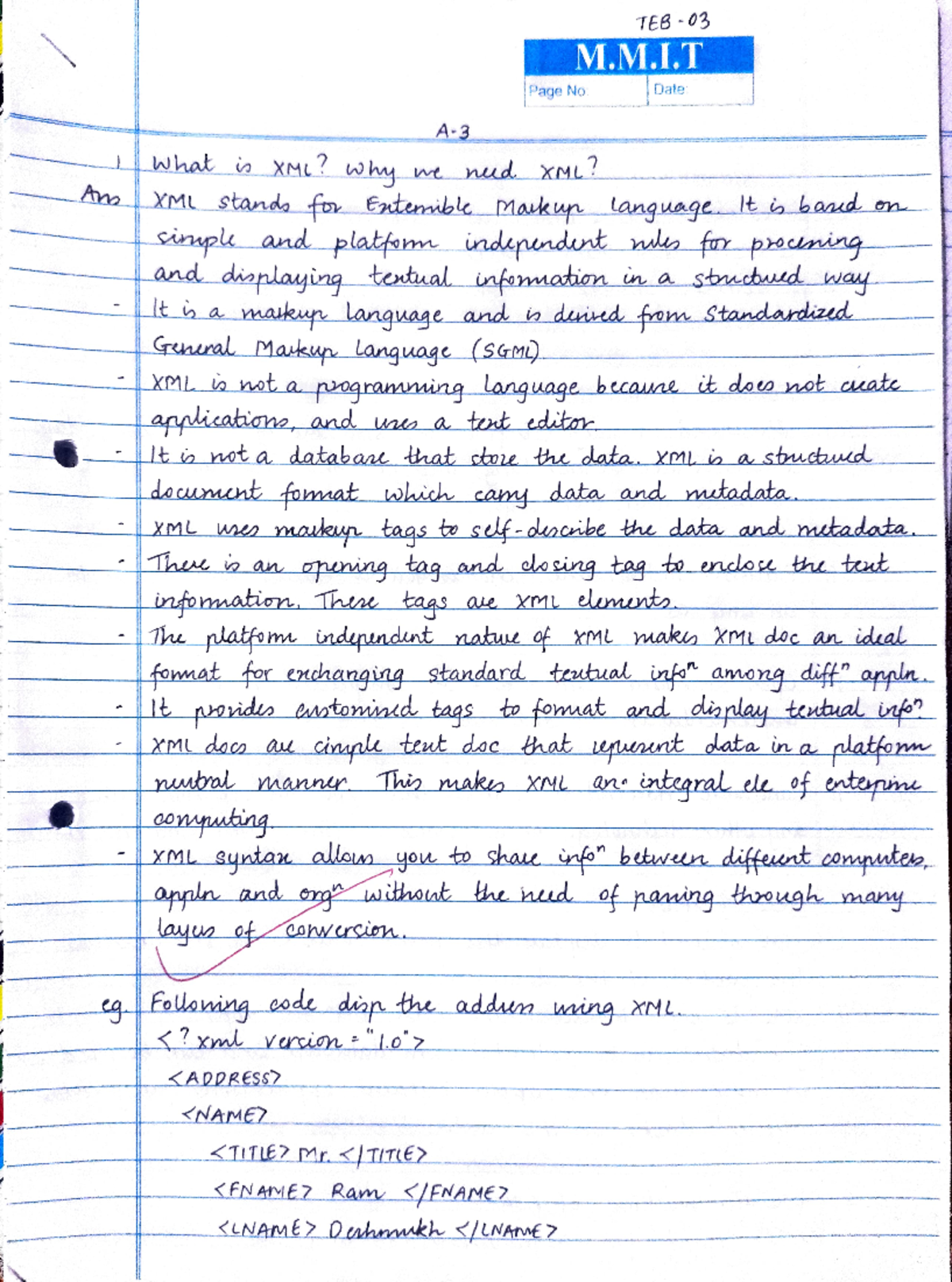 Wt3 - WEB TECHNOLOGY ASSIGNMENTS - Computer Engineering - Studocu