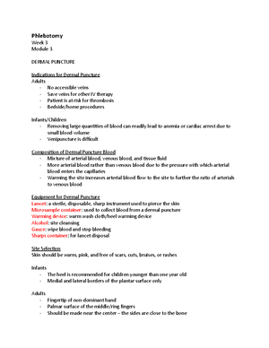 Module 2 - arterial blood collection - Phlebotomy Week 2 Module 2 ...