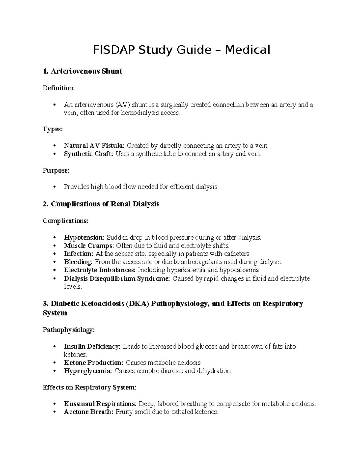 Fisdap Study Guide Med - Notes - FISDAP Study Guide – Medical 1 ...