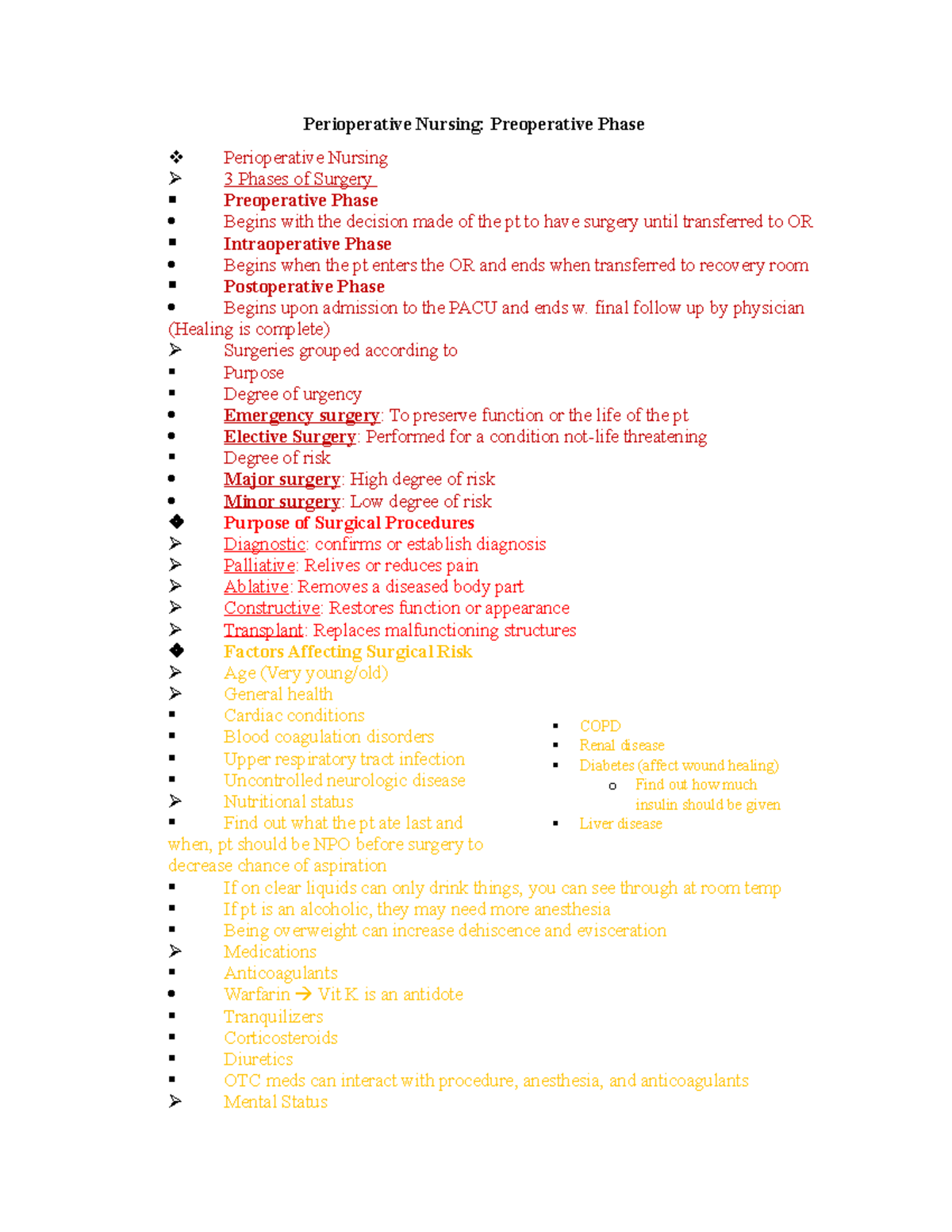 Preop - Perioperative Nursing: Preoperative Phase Perioperative Nursing ...