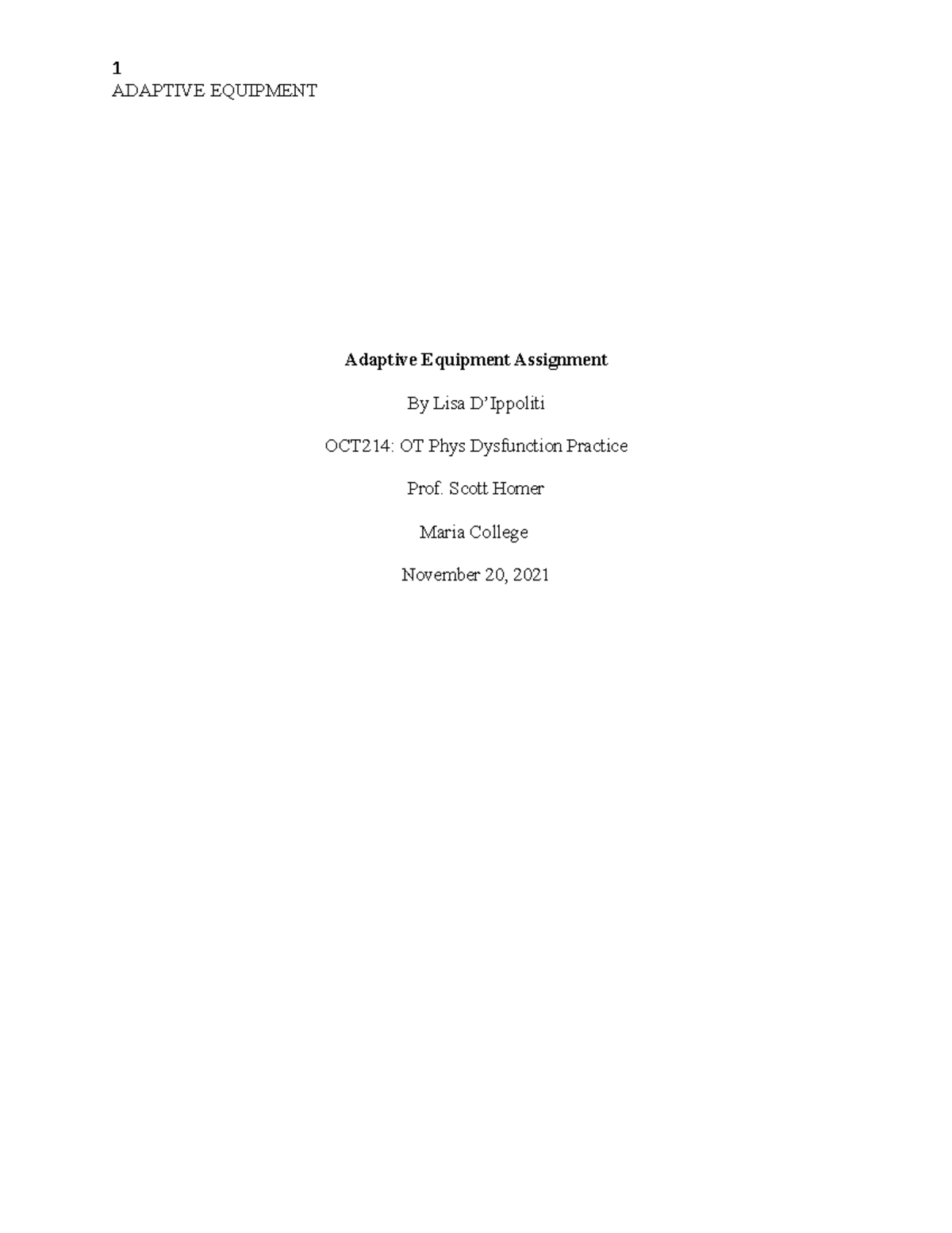 OCT214 - Adaptive Equipment Assignment - ADAPTIVE EQUIPMENT Adaptive ...