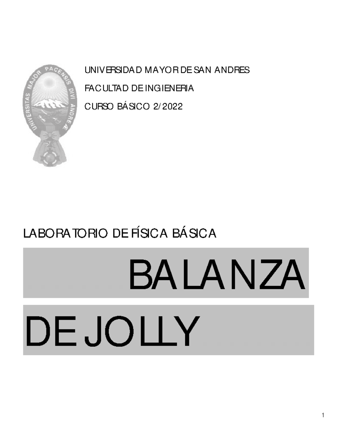 LFIS102 INF 1 - Calificado satisfactoriamente - UNIVERSIDAD MAYOR DE ...