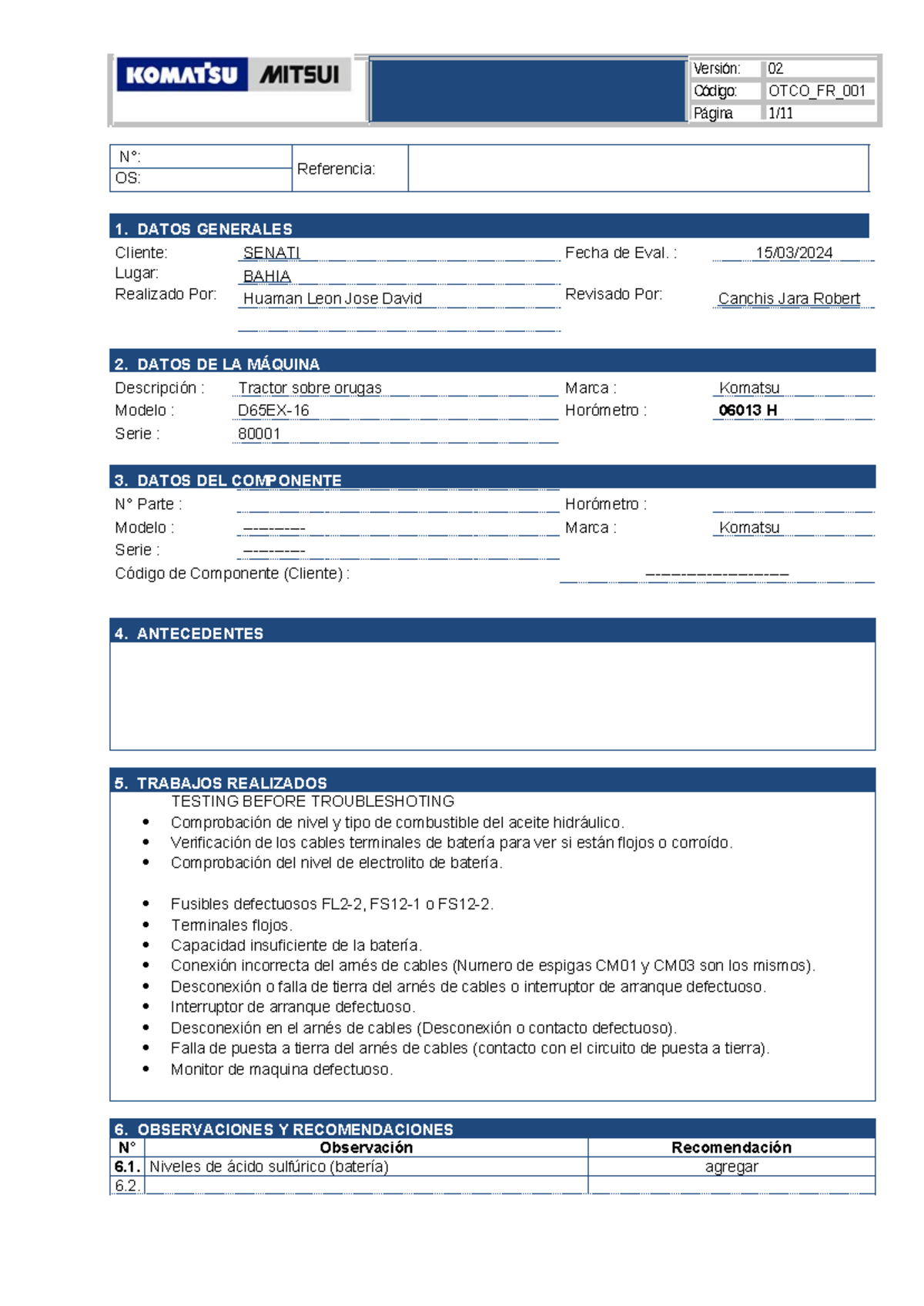 Trabajo 5 - adadadad - Código: OTCO_FR_ Página 1 / 11 N°: Referencia ...