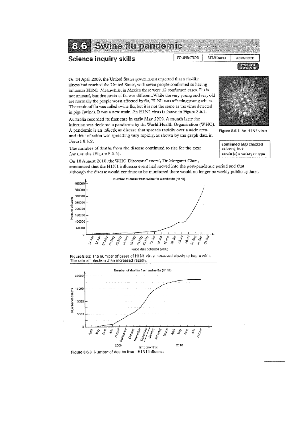 3 - Swine flu case study - HW - 8 Swine flu pandemic Science inquiry ...