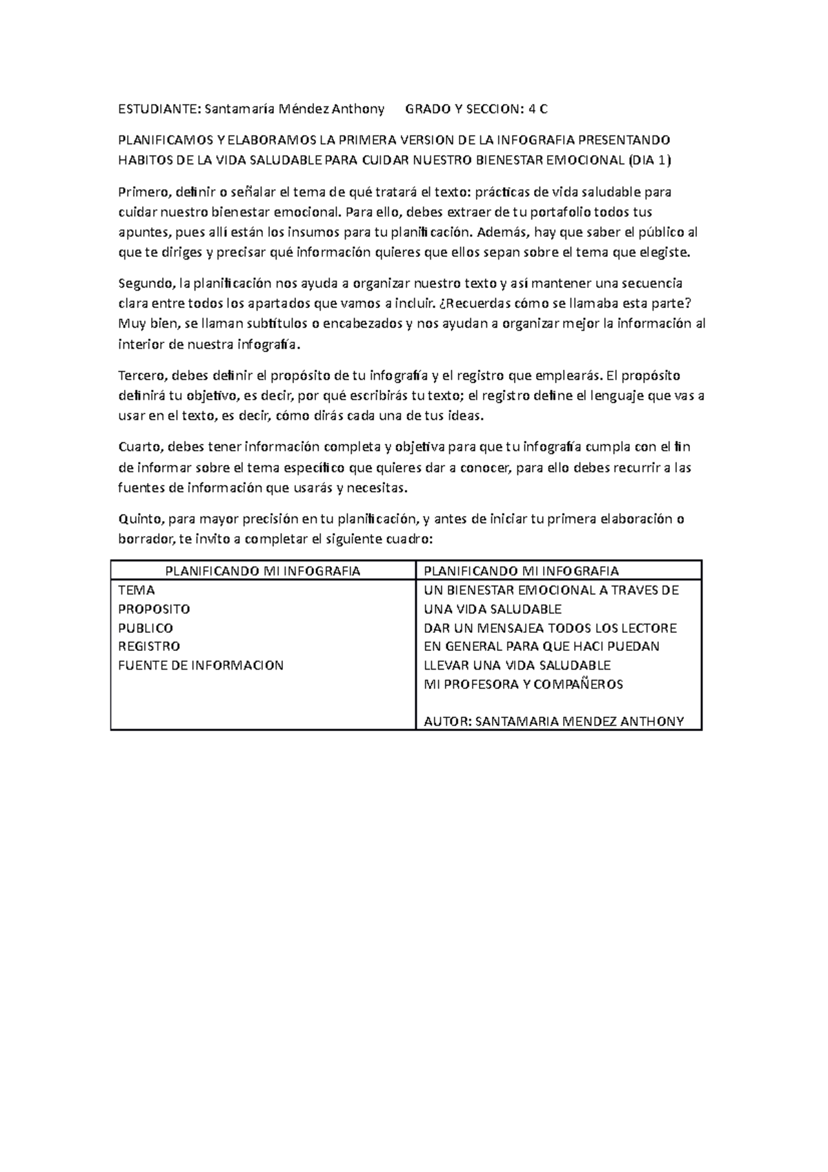 Comunicacion Santamaria 26 Agosto - ESTUDIANTE: Santamaría Méndez ...