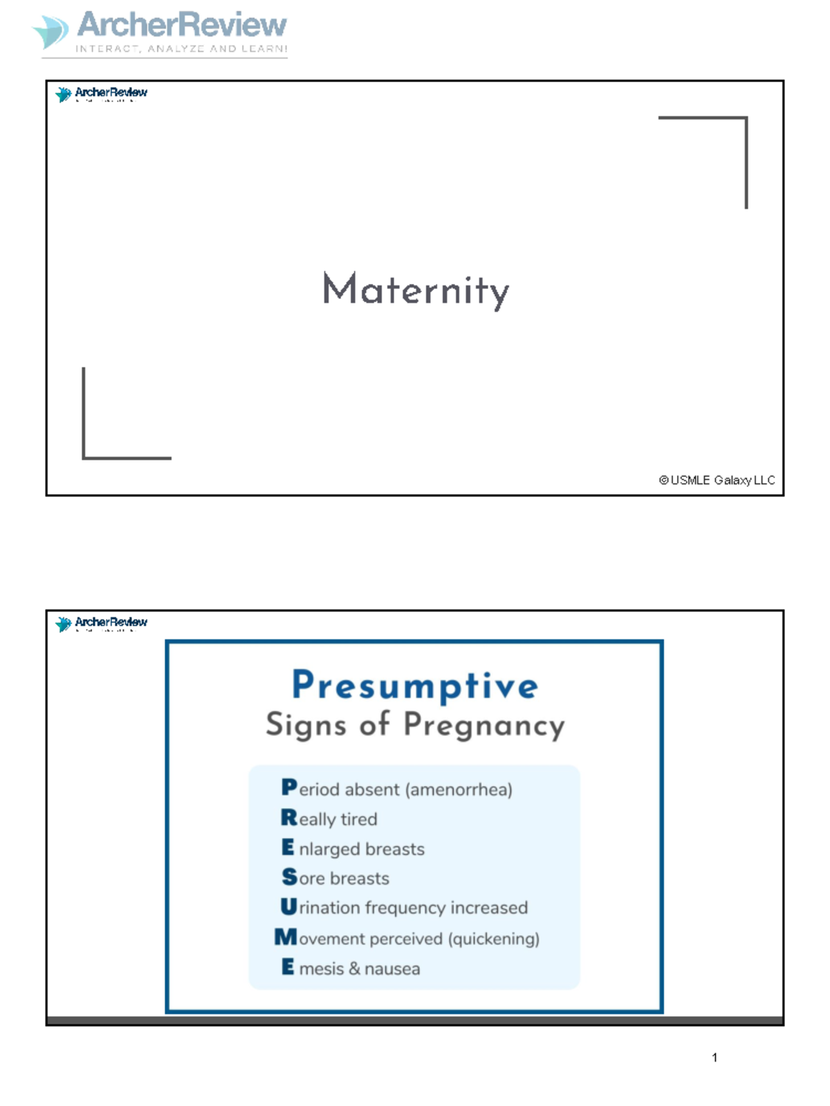 Maternity Nclex - Maternity © USMLE Galaxy LLC Naegele’s Rule 1st day ...