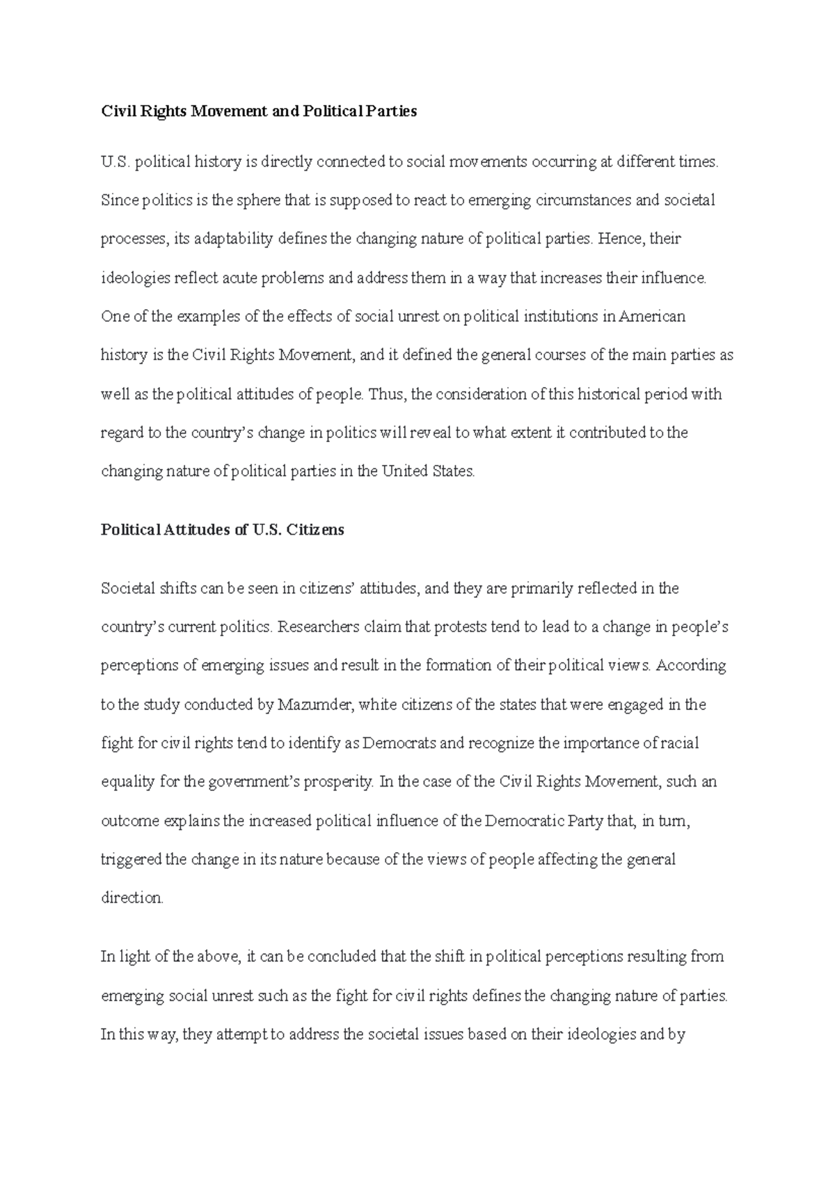 Civil Rights Movement and Political Parties - political history is ...