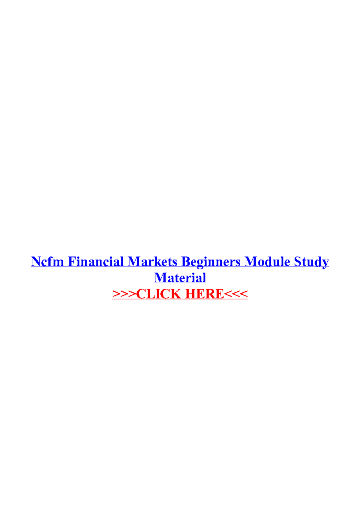 Ncfm financial markets beginners module study material - Ncfm Financial ...