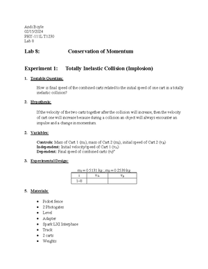 Lab 10 Rotational Equilibrium - Andi Boyle 03/21/ PHY-111L T Lab 10 PHY ...