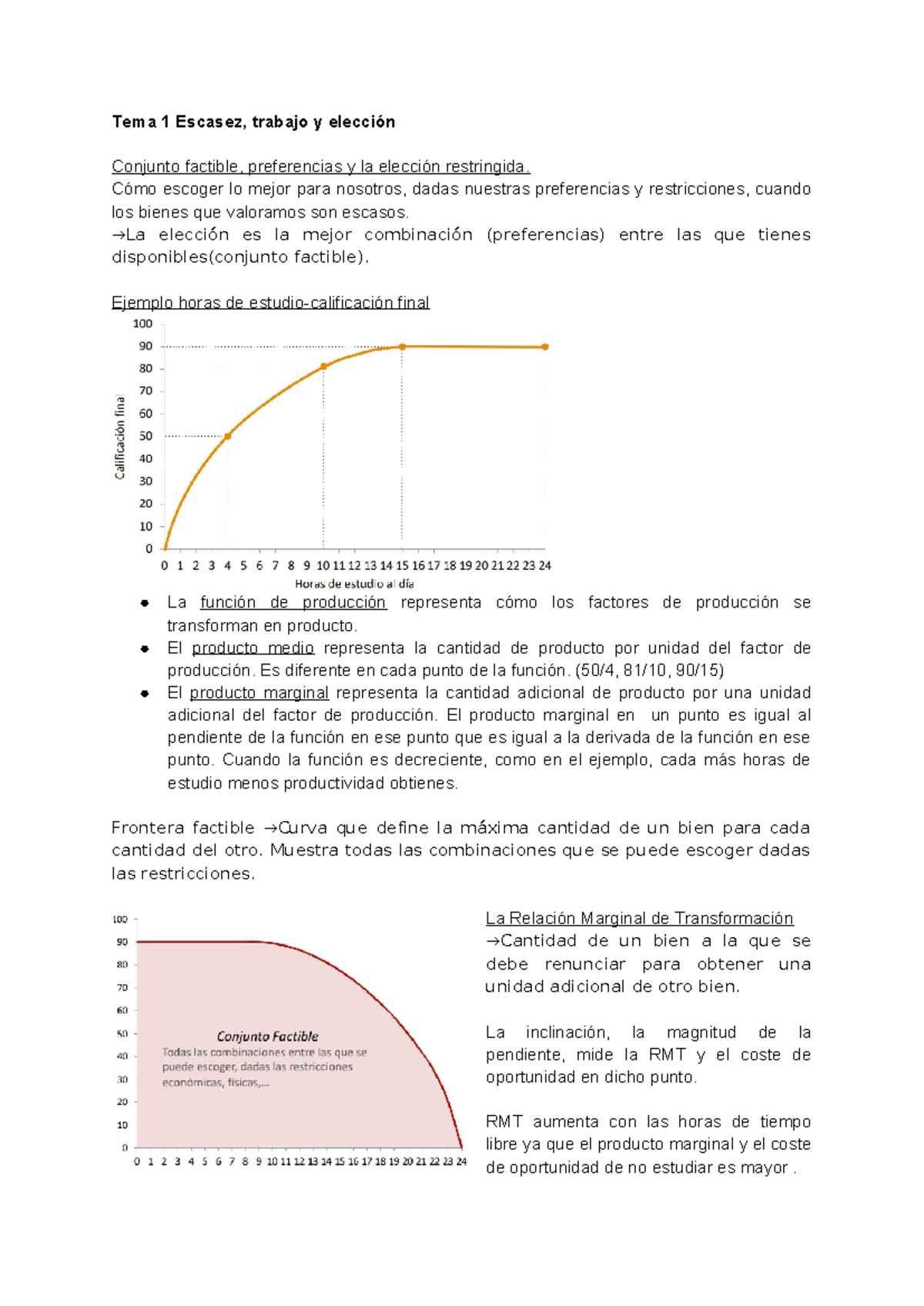 Micro Tema 1 (Cap3) - Tema 1 Escasez, trabajo y elección Conjunto ...