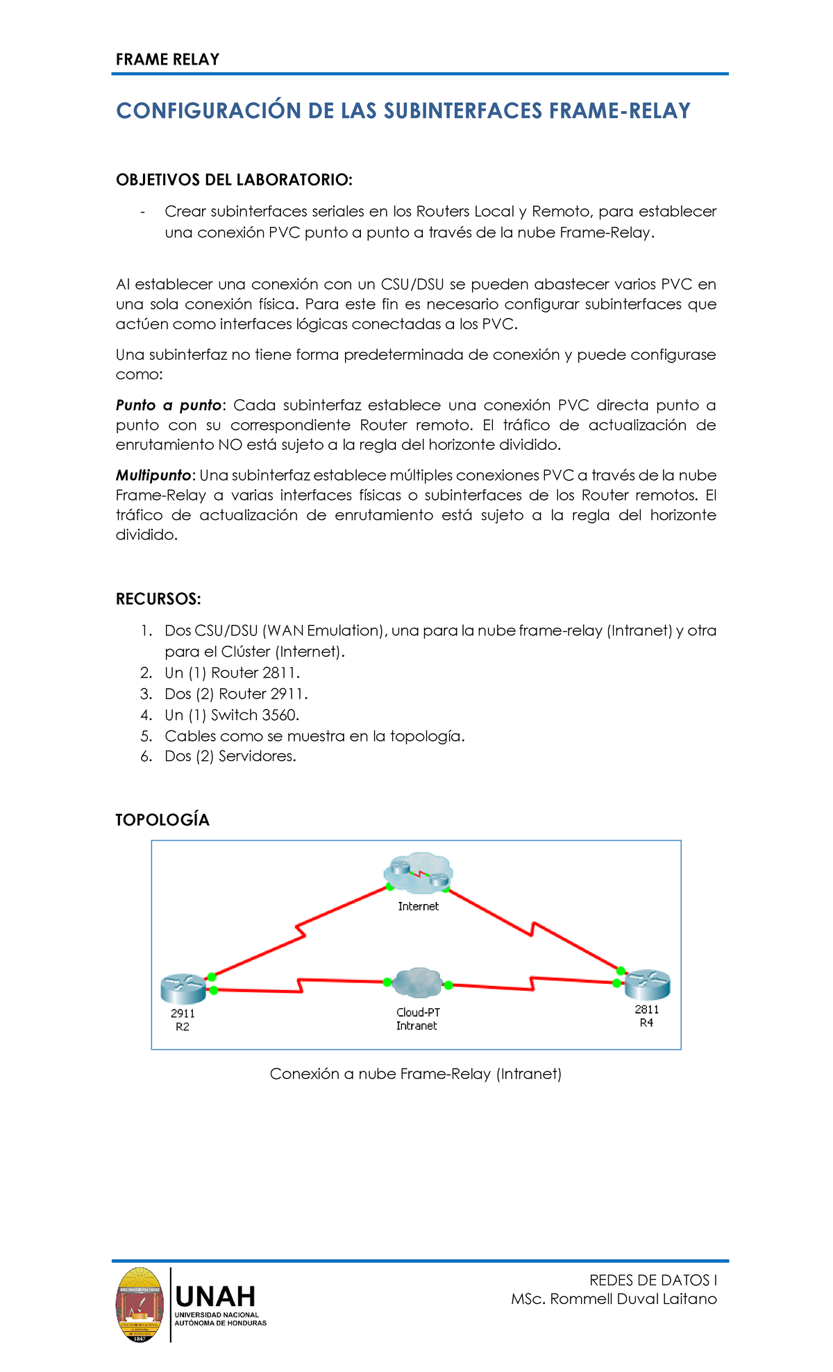 Guia - Frame Relay - Redes I 2021 - REDES DE DATOS I CONFIGURACIÓN DE ...