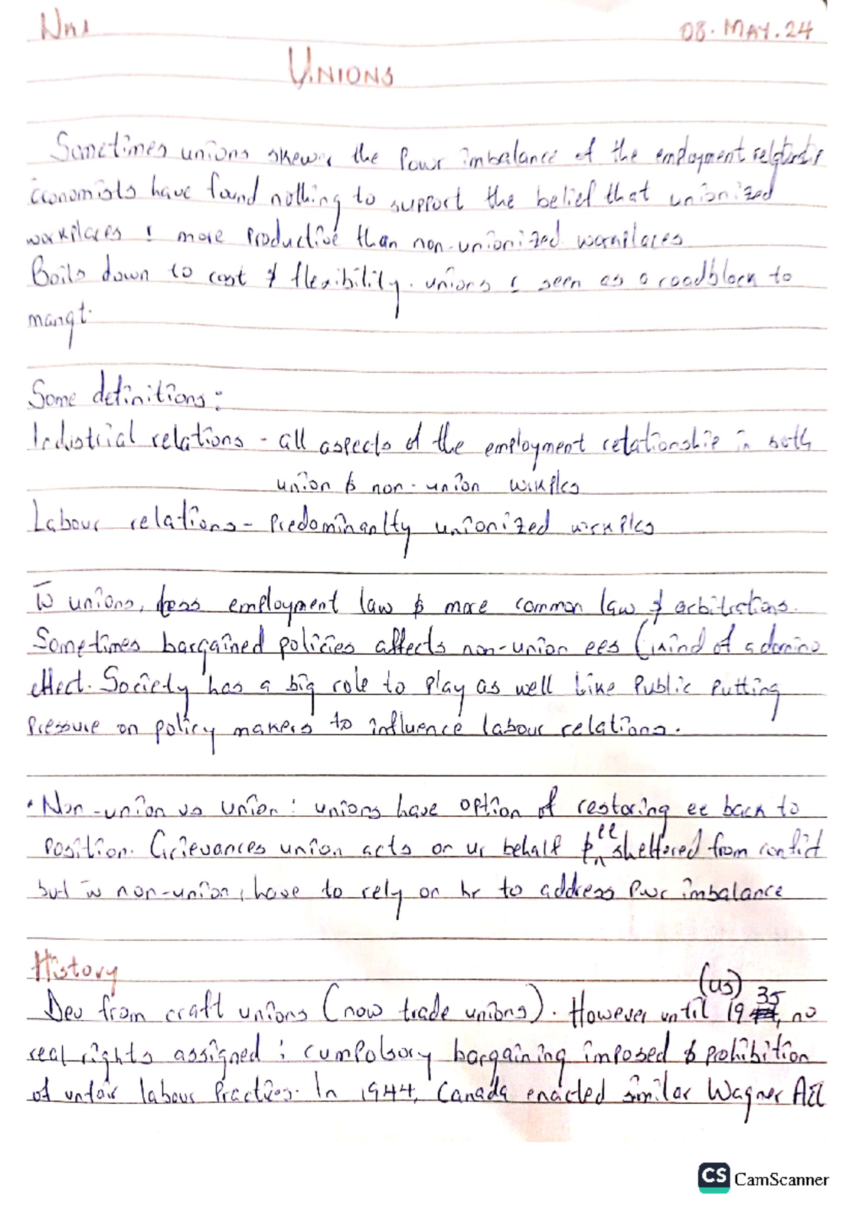 Notes on Unions (chapter 1 review on unions, historical overview and ...