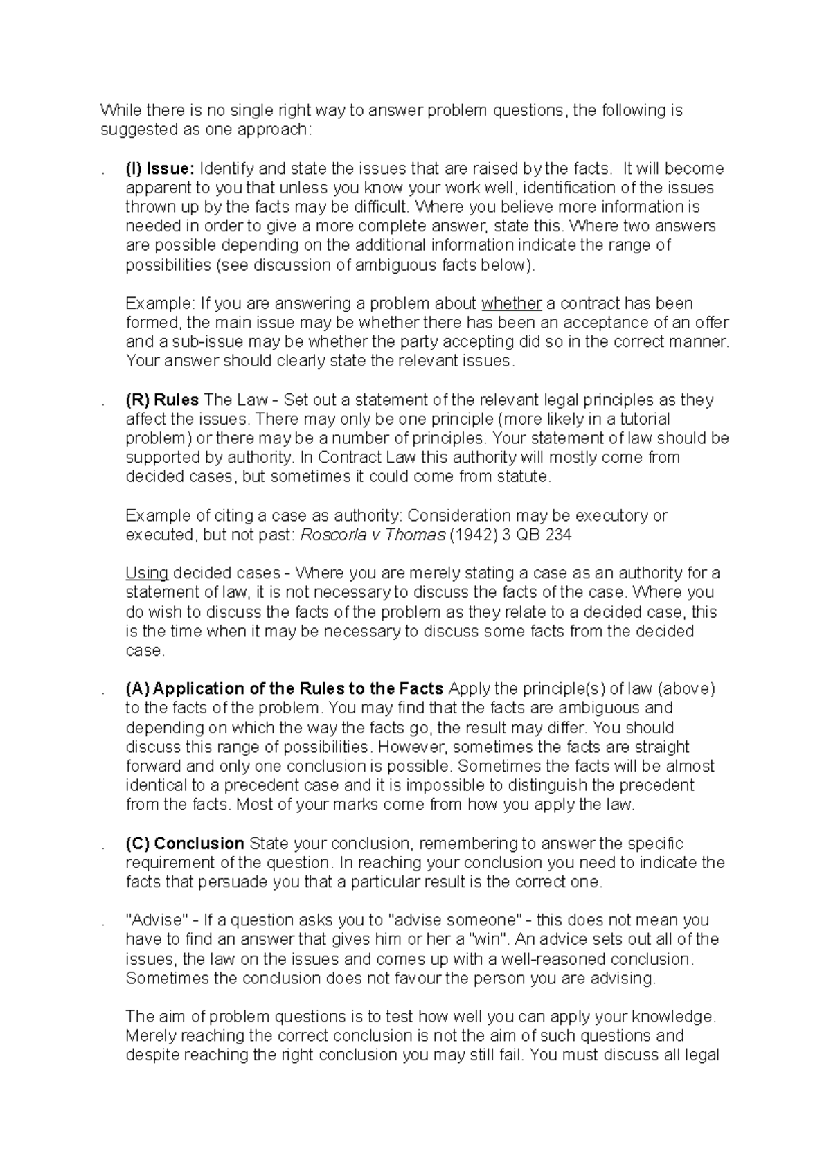 IRAC - An ideal way to accurately answer a problem question ...