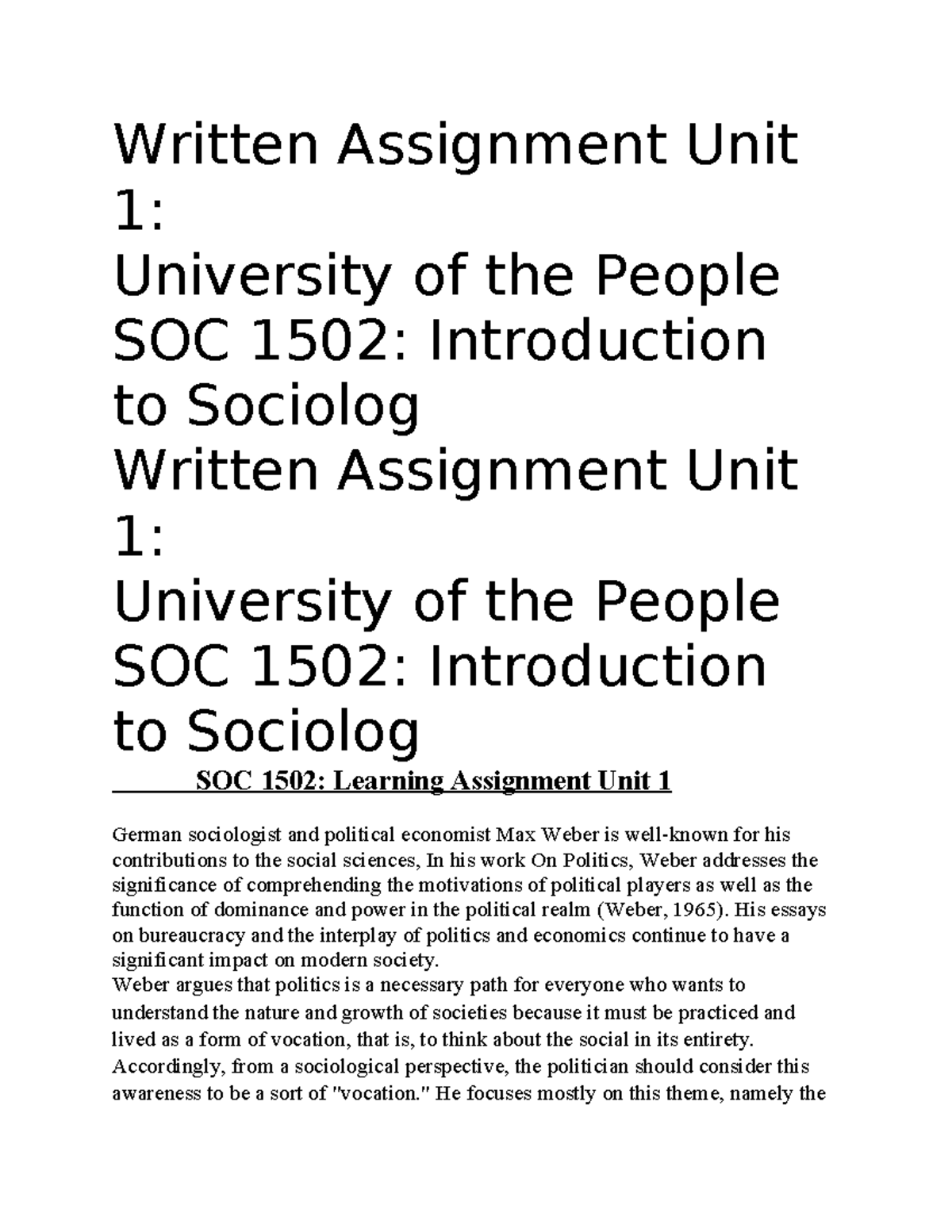 Sociology LJ unit 1 - its for you assignment support and help - Written ...