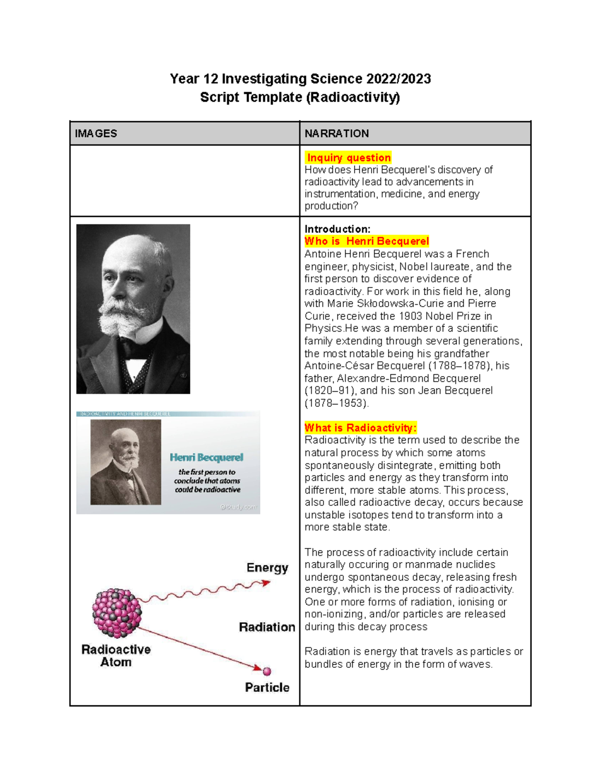 Abhyudit Shandilya - Complete Radioactivity Script - Year 12 ...