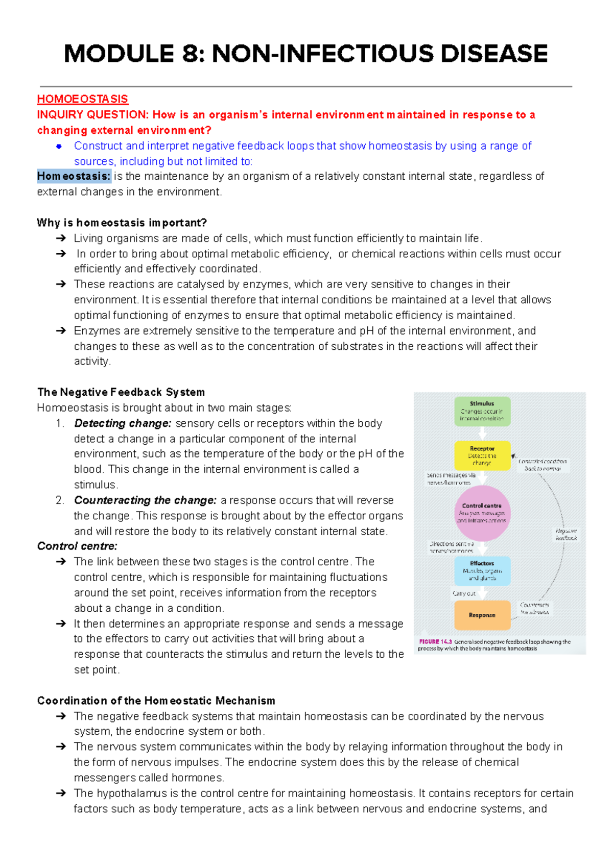 Module 8 Non-infectious Diseases & Disorders - MODULE 8: NON-INFECTIOUS ...