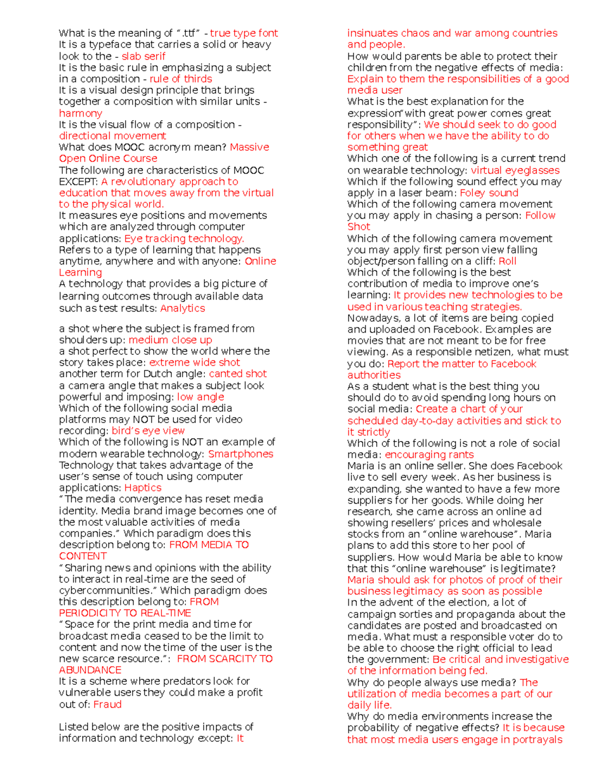 MIL Reviewer Module 5 - Educational - What is the meaning of “.ttf ...