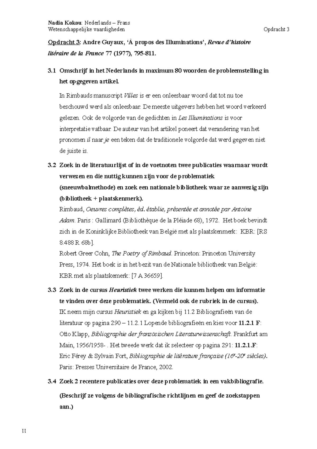 Opdracht 3 - Nadia Kokou - 2de zit - WEVA - 11 Nadia Kokou: Nederlands ...