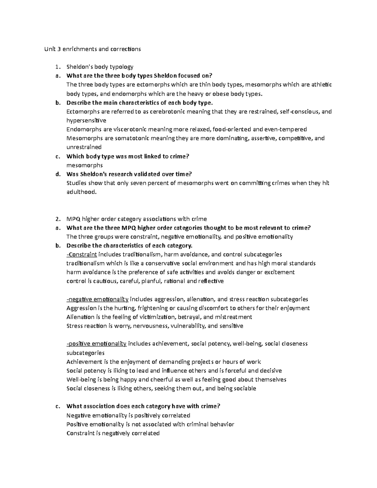 Unit 3 enrichments and corrections - Unit 3 enrichments and corrections ...