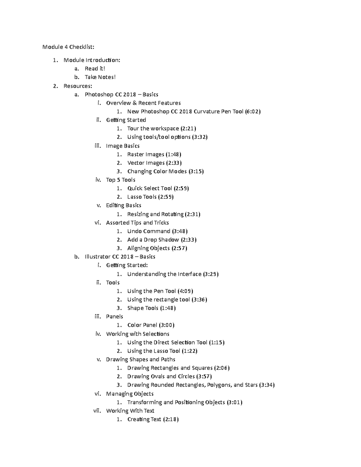 Module 4 Checklist - Abby Parker is the teacher - Module 4 Checklist: Module Introduction: a ...