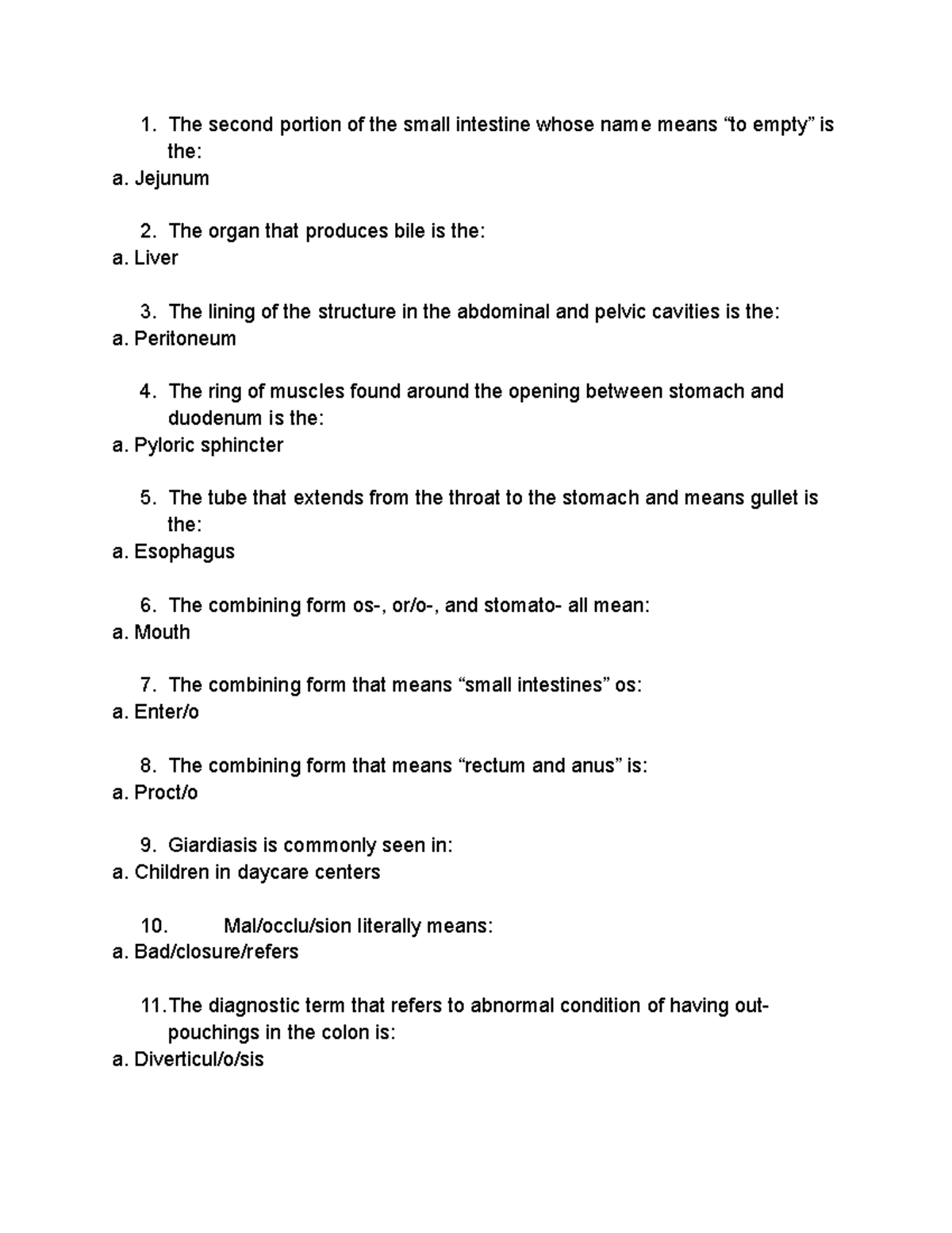 Medical Terminology Unit 11 The Second Portion Of The Small Intestine medical-terminology-unit-11-the-second-portion-of-the-small-intestine