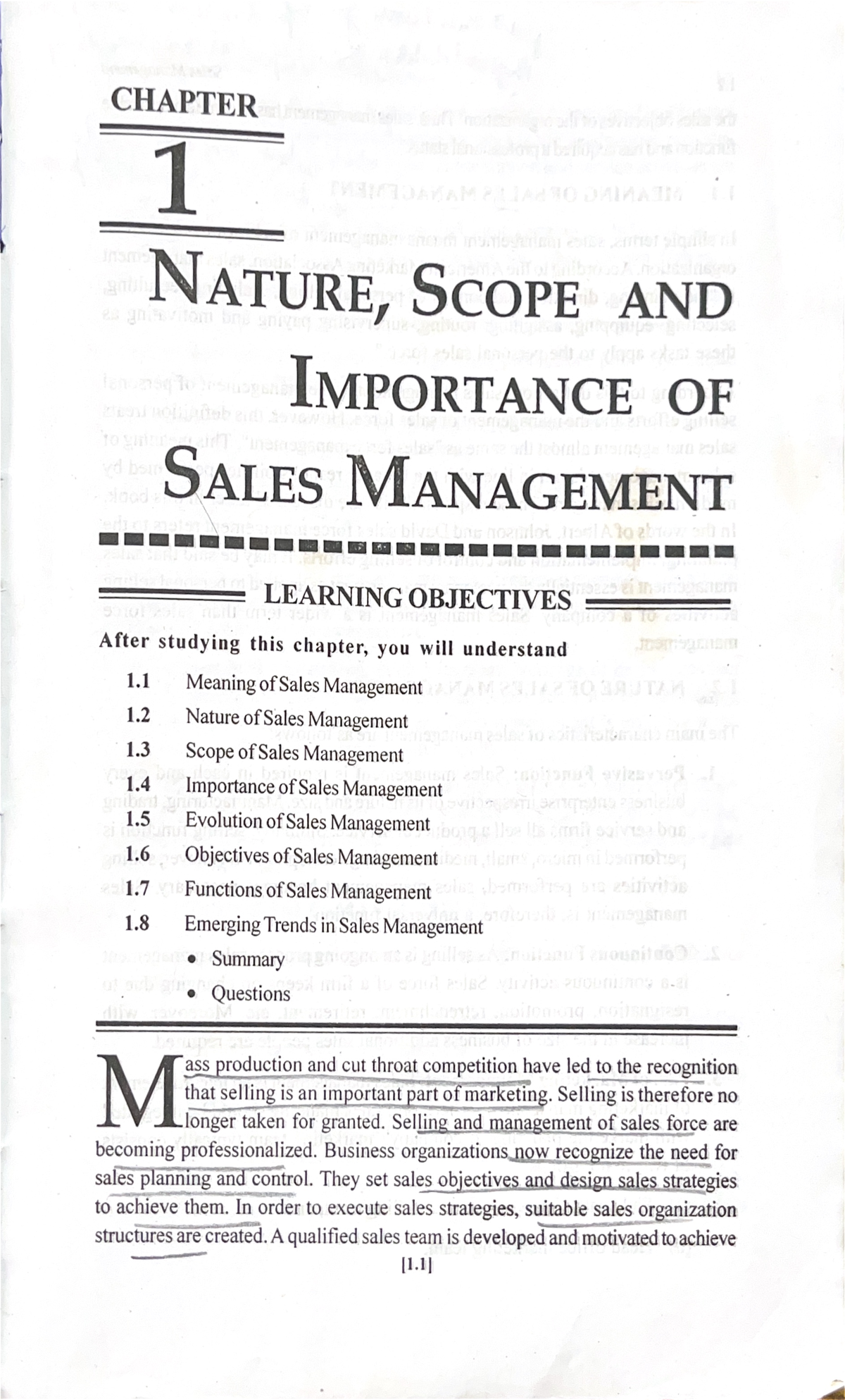 Unit 1 Sales Management - Bachelors of Business Administration - Studocu