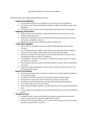 Unit 1 AOS 2 Revision Sheet - Business Management - The relationship ...