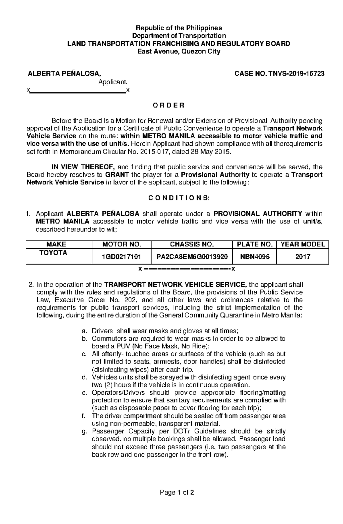 Alberta Peñalosa - provisional authority - Page 1 of 2 Republic of the ...