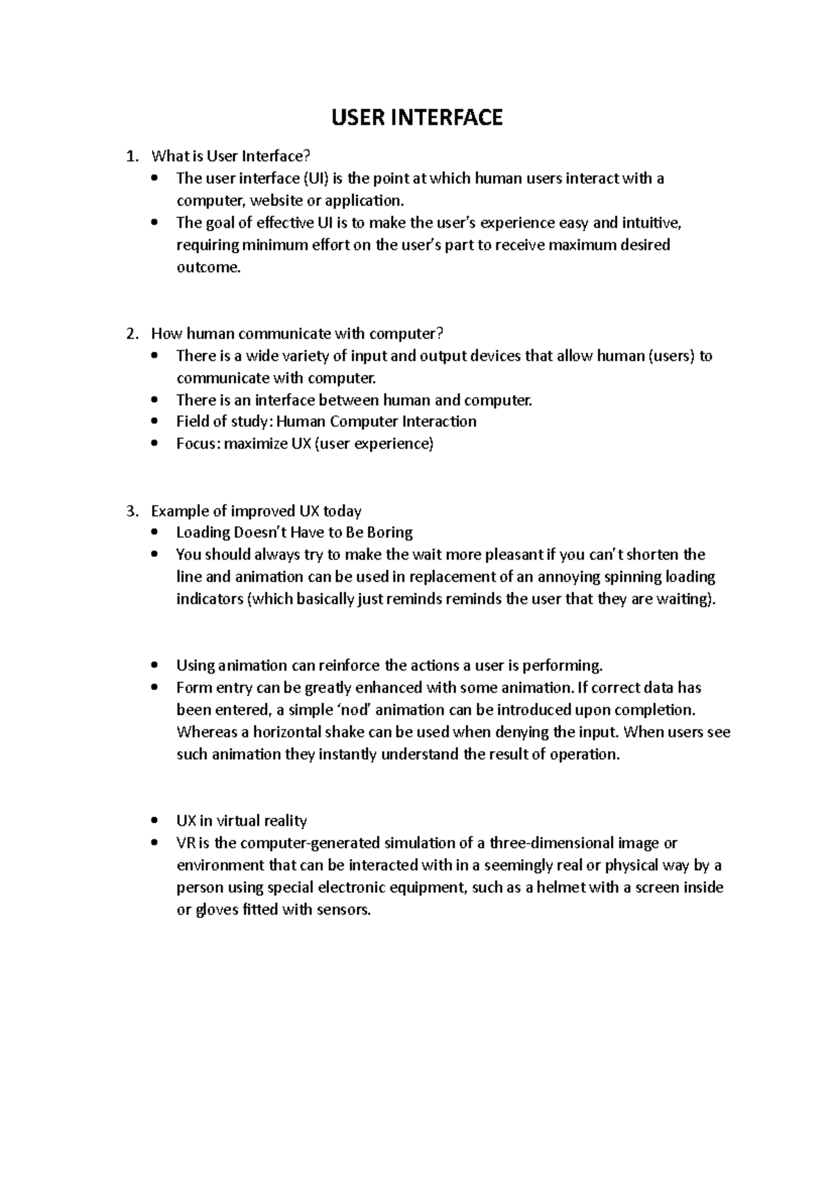 User Interface - USER INTERFACE What is User Interface? The user ...