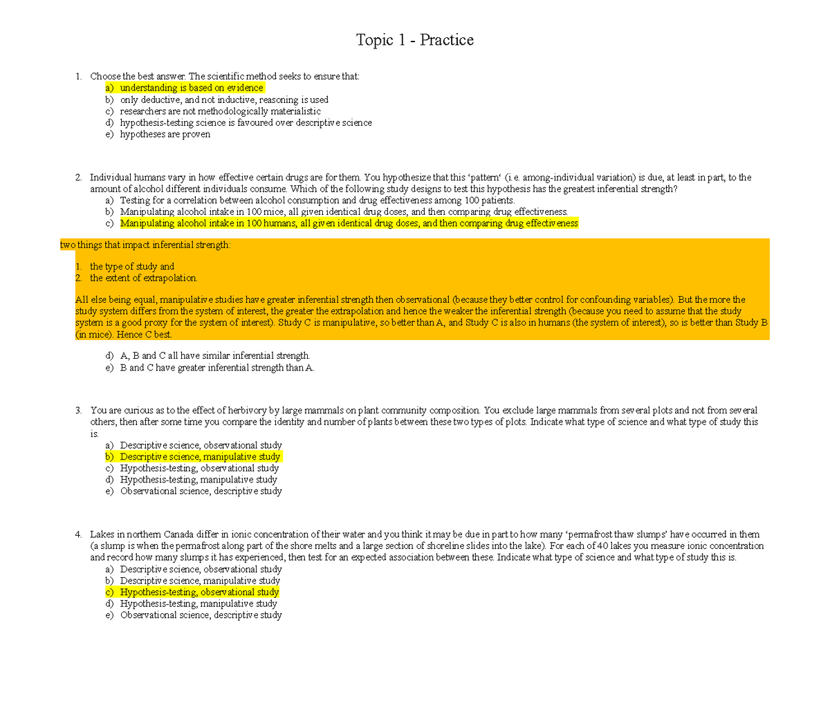 Topic 1 Practice - Topic 1 - Practice Choose the best answer. The ...