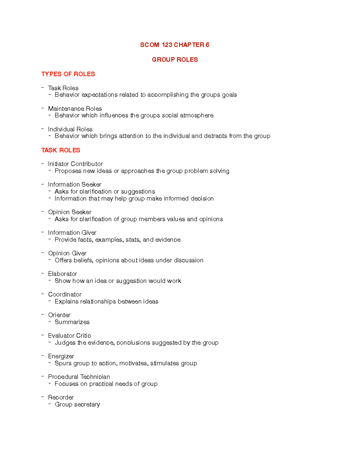 Scom ch 6 - These are class notes for SCOM 123H with Nicole Barnes ...