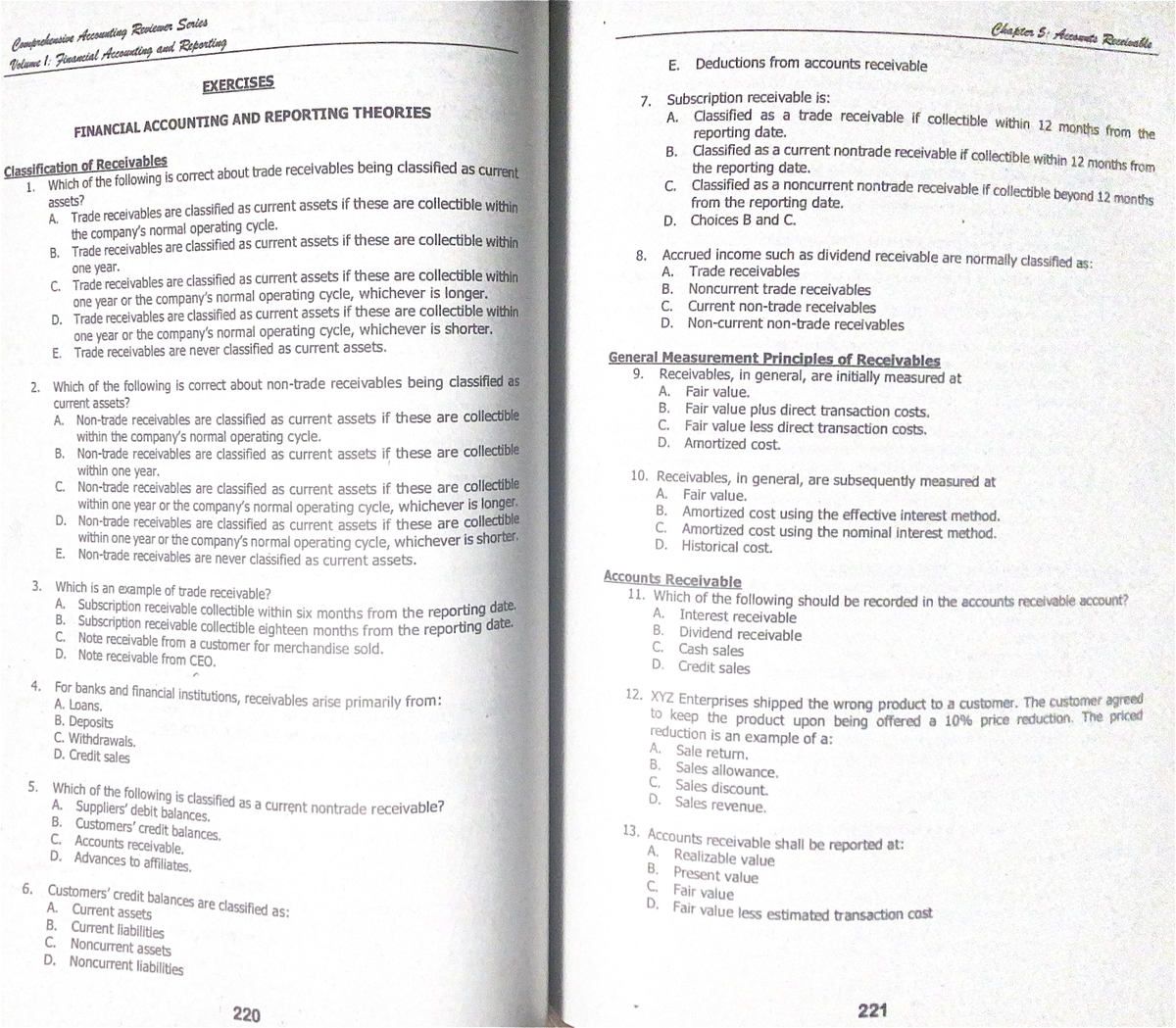 Accounts Receivables - Deductions from accounts receivable EXERCISES 7 ...