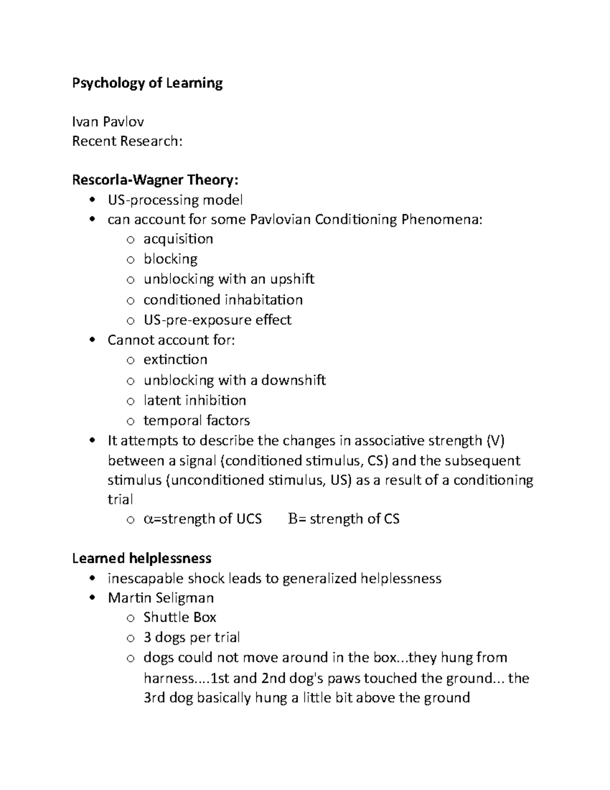 Psychology of Learning- Ivan Pavlov -Recent research - Psychology of ...