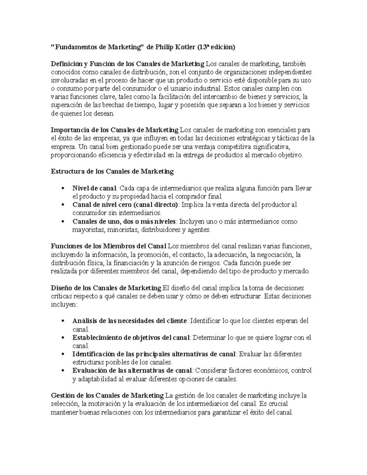 Fundamentos de Marketing - "Fundamentos de Marketing" de Philip Kotler (13ª edición) - Studocu