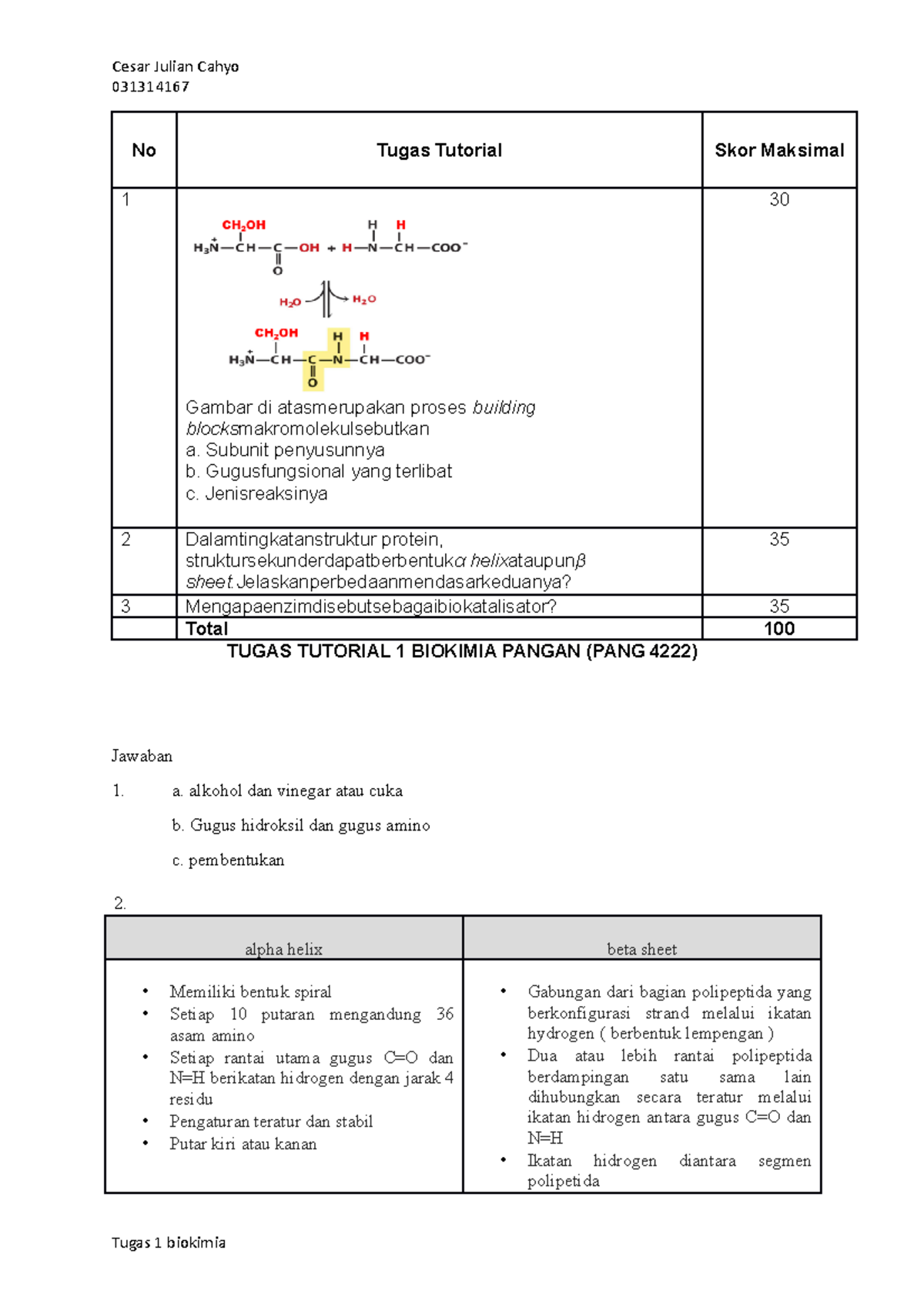 Tugas 1 set 2 - Cesar Julian Cahyo 031314167 No Tugas Tutorial Skor ...