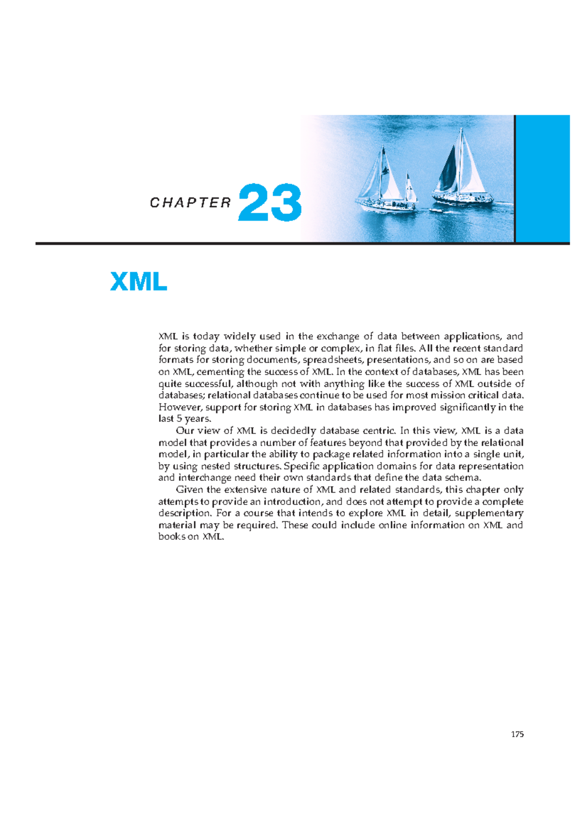 Answer to Database System Concepts - C H A P T E R 23 XML XMLis today ...