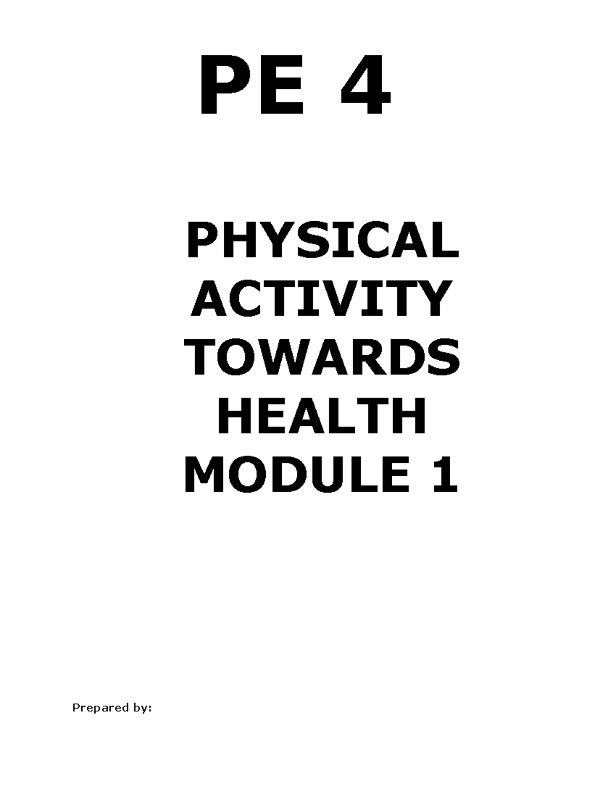 PE 4 Module 1 Recreational Activity - PHYSICAL ACTIVITY TOWARDS HEALTH ...