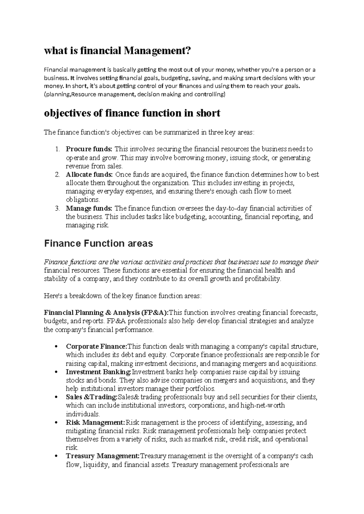 Financial Management (1) 100 Q - what is financial Management ...