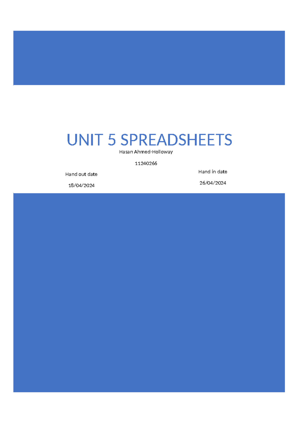 Unit 5 task a resub - my work for this subject - UNIT 5 SPREADSHEETS ...