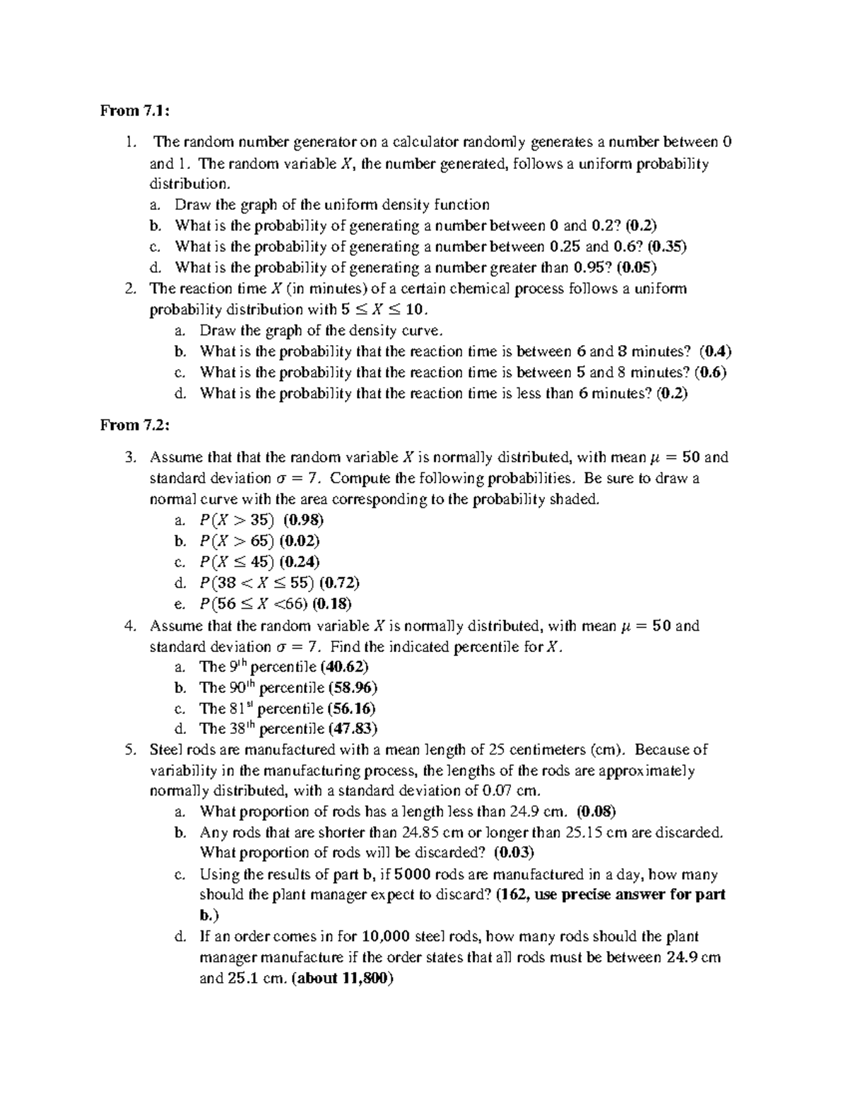Test3Review - Practice Test for a 3rd exam in introductory statistics ...