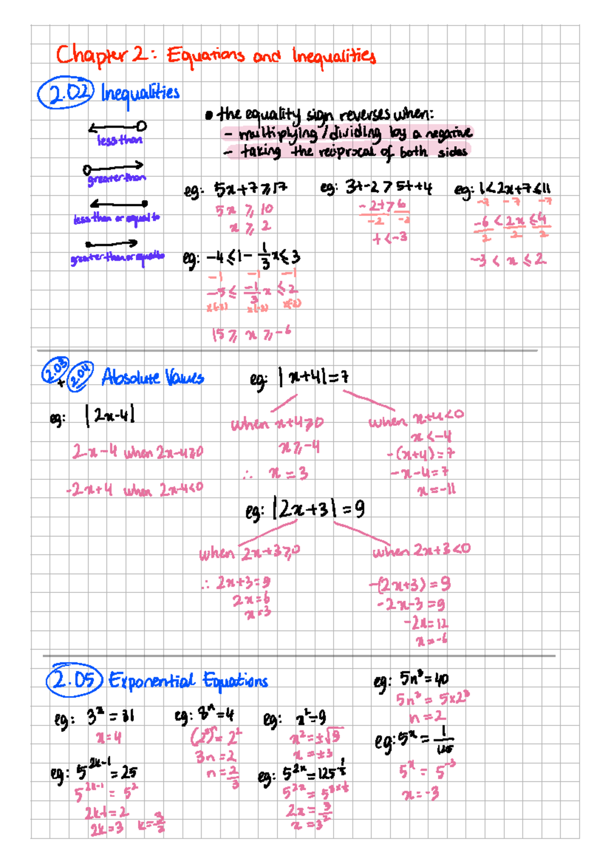 Elle-Yr 11 maths ch2 revision - Studocu
