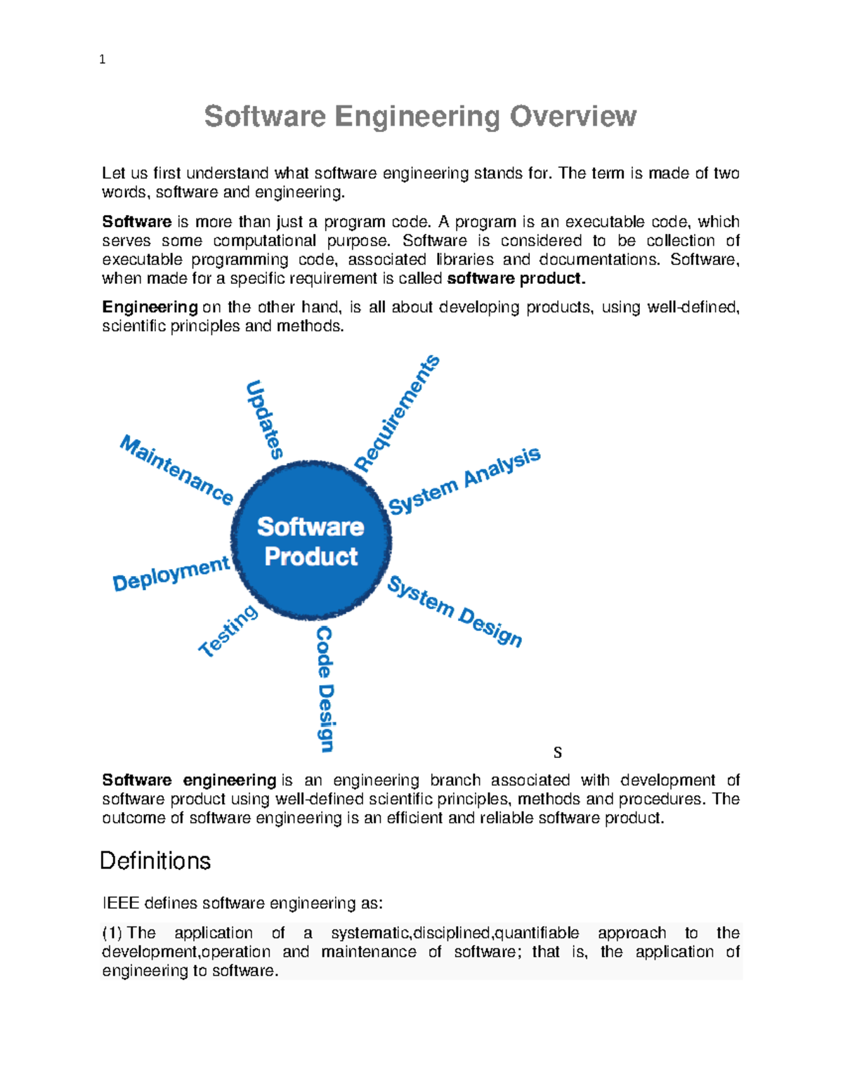 Software Project Management System - Software Engineering Overview Let