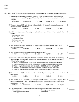 Ch 4 - Practice exam - Exam Name ...