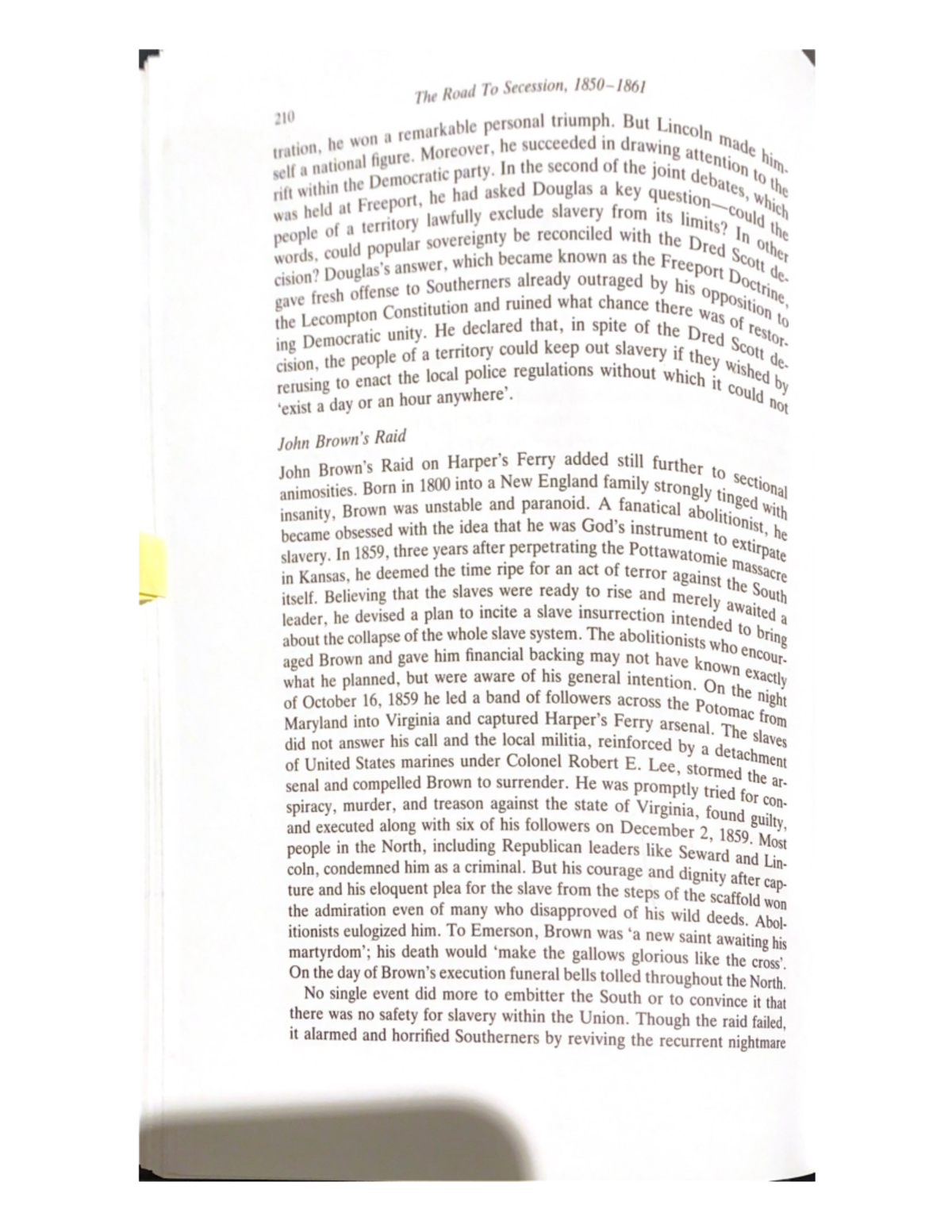 The Road To Secession, 1850-1861 - Studocu