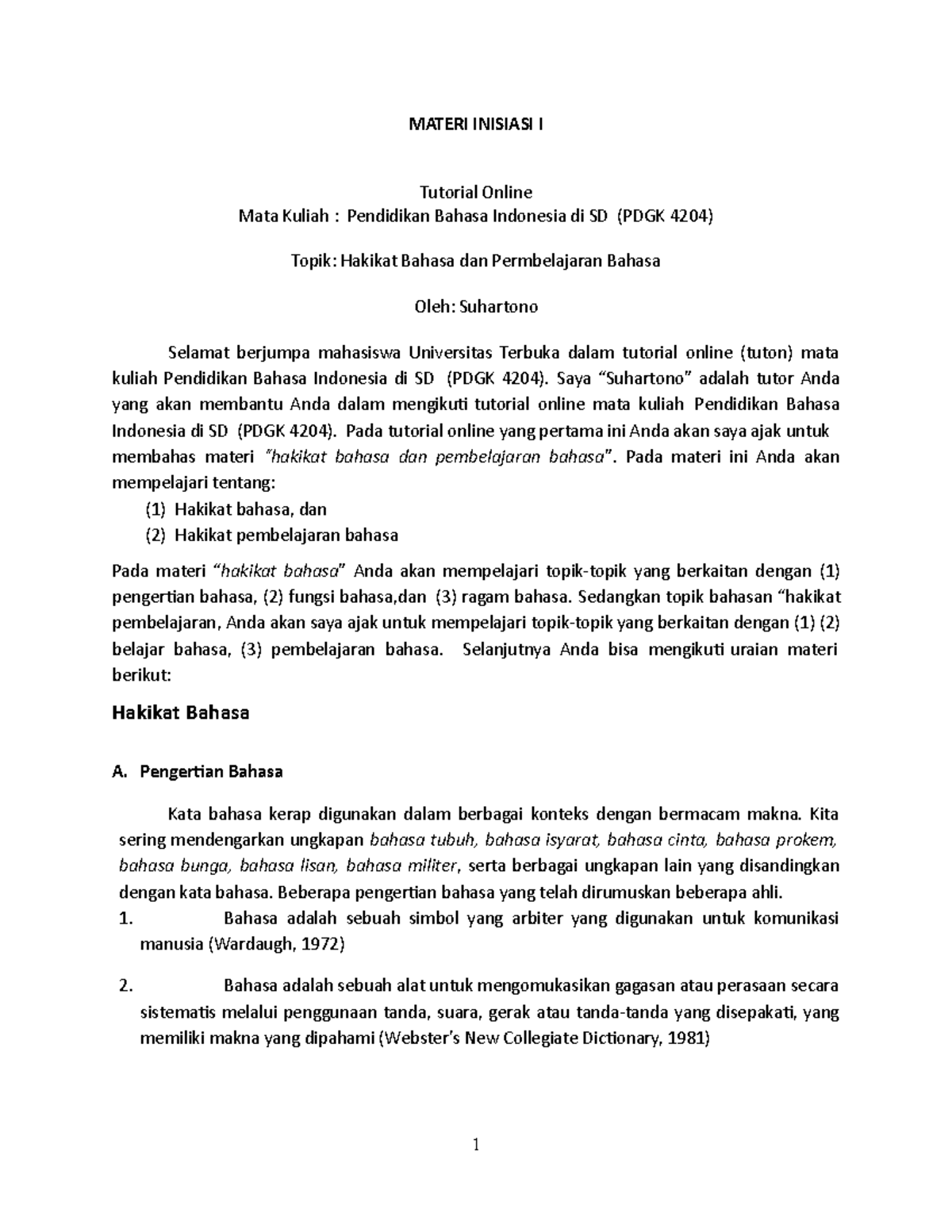 Materi inisiasi 1 - DOKUMEN - MATERI INISIASI I Tutorial Online Mata ...