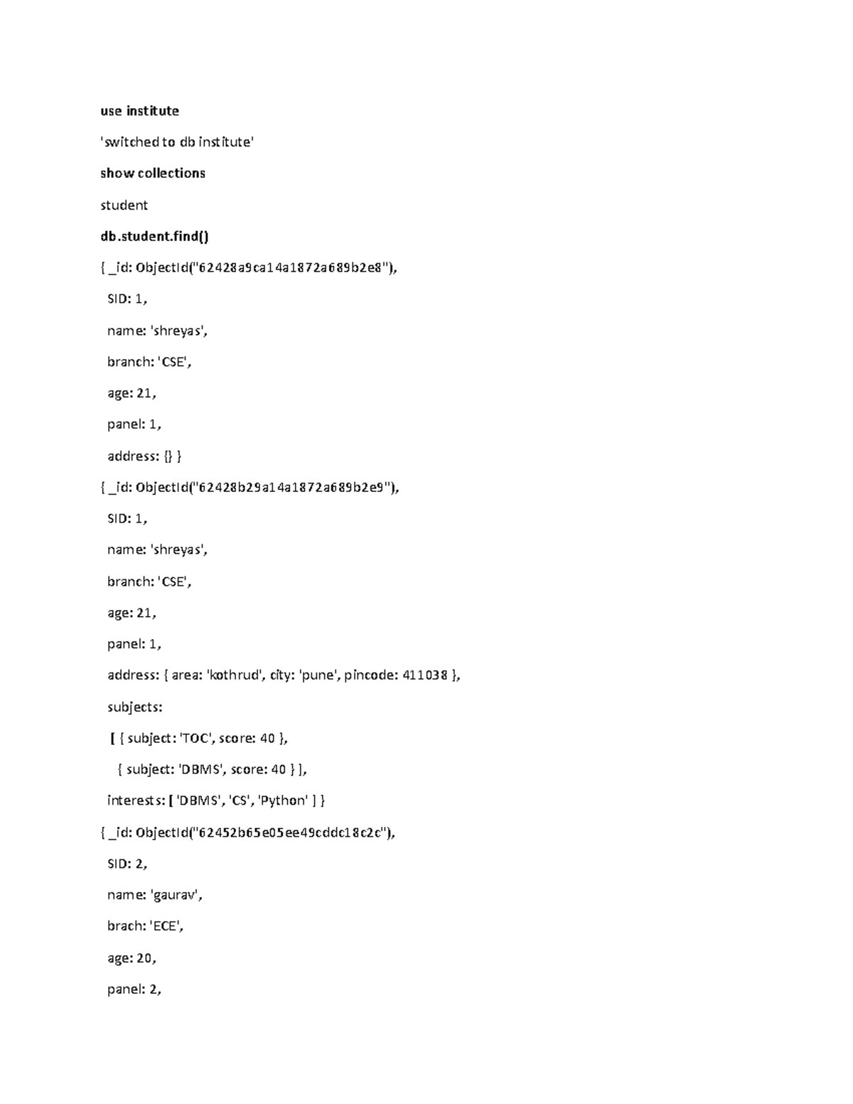 Lab-1 op - output of practical 1 for Big Data Analysis - use institute ...