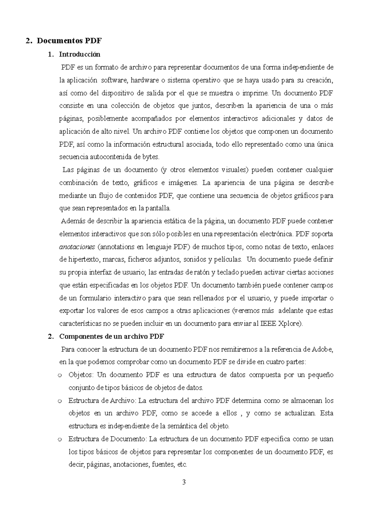 Tarea - resumen - 2. Documentos PDF 1. Introducción PDF es un formato de archivo para ...