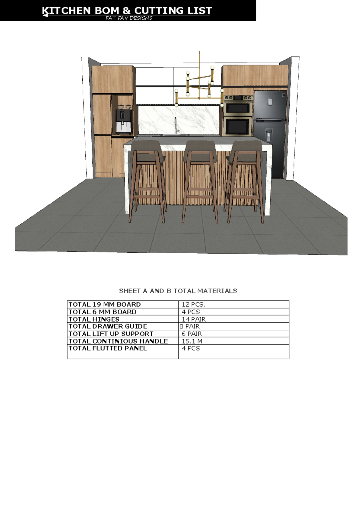 Kitchen- Cutting-LIST - KITCHEN BOM & CUTTING LIST TOTAL 19 MM BOARD 12 ...