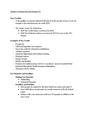 Chapter 4 Planning Your Tax Strategy PT2 - An example is the earned ...