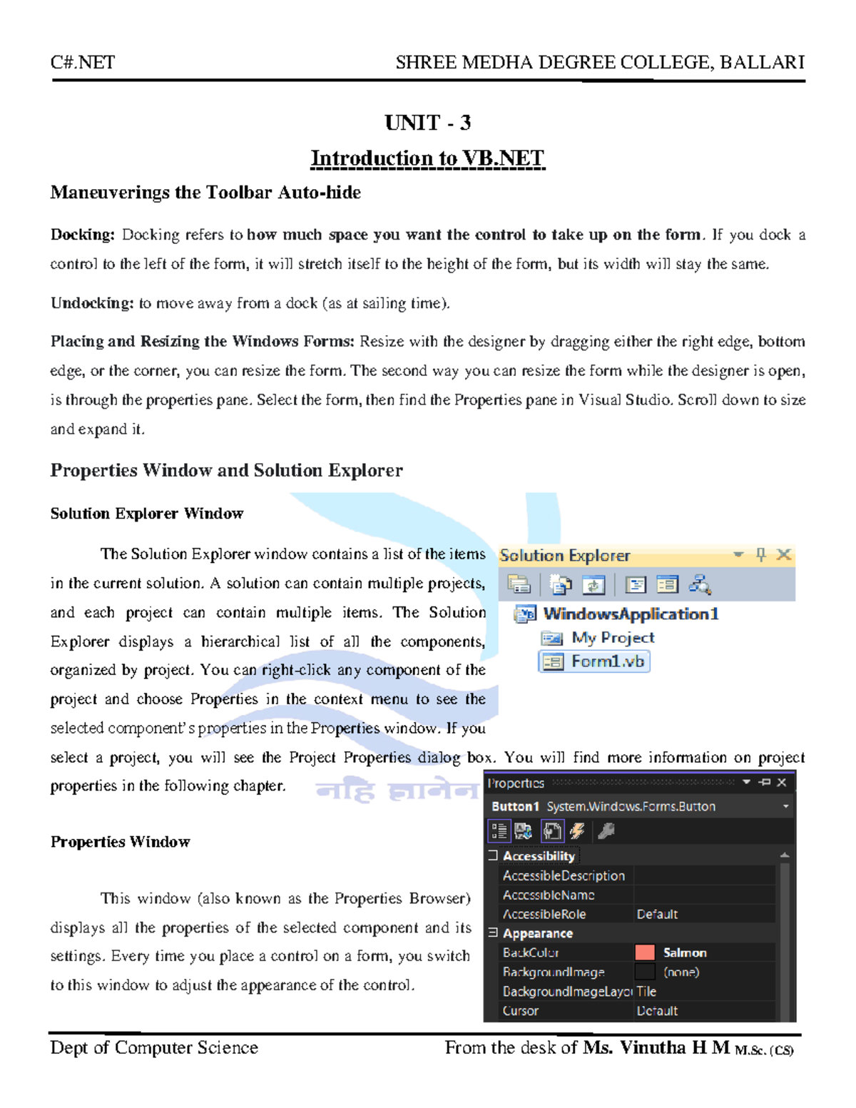 Vb.net 3rd chap C# and Dot Net Framework - UNIT - 3 Introduction to VB Maneuverings the Toolbar ...
